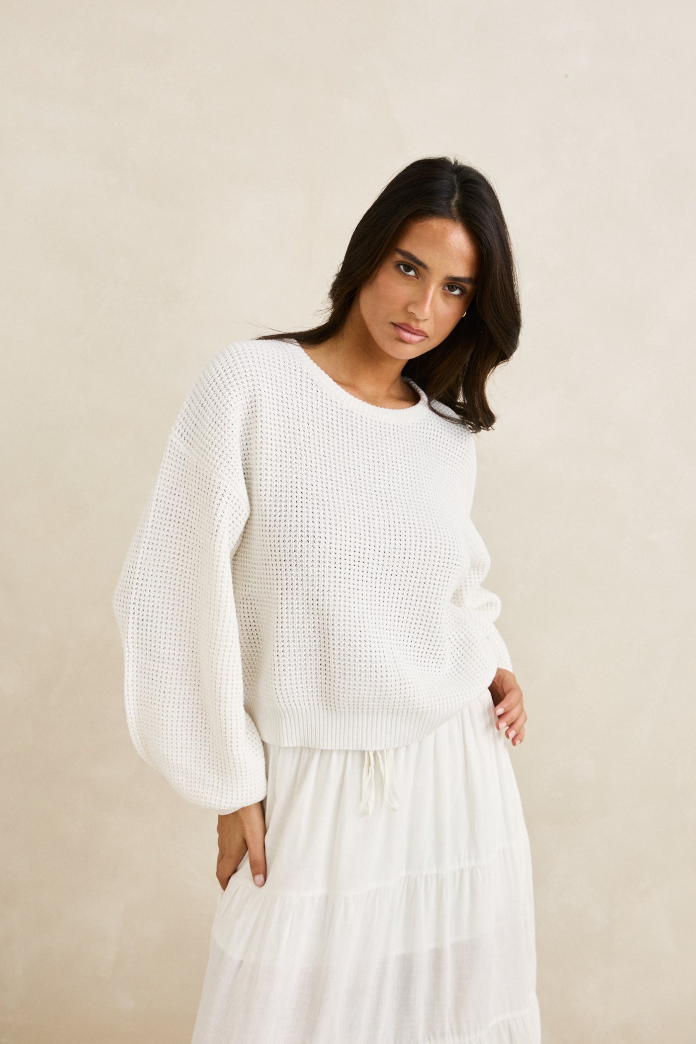 Classic Knit Jumper White – Rhythm